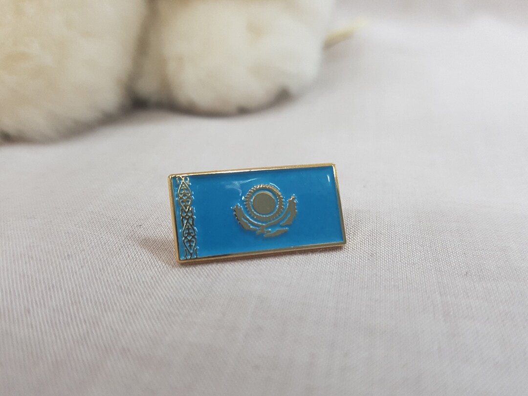 Kazakhstan Flag Pin Badge - Etsy