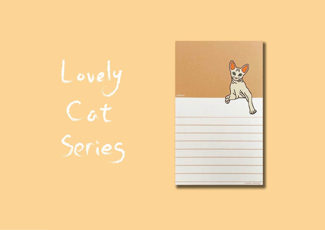 Cute Sphynx Cat Notepad - Etsy