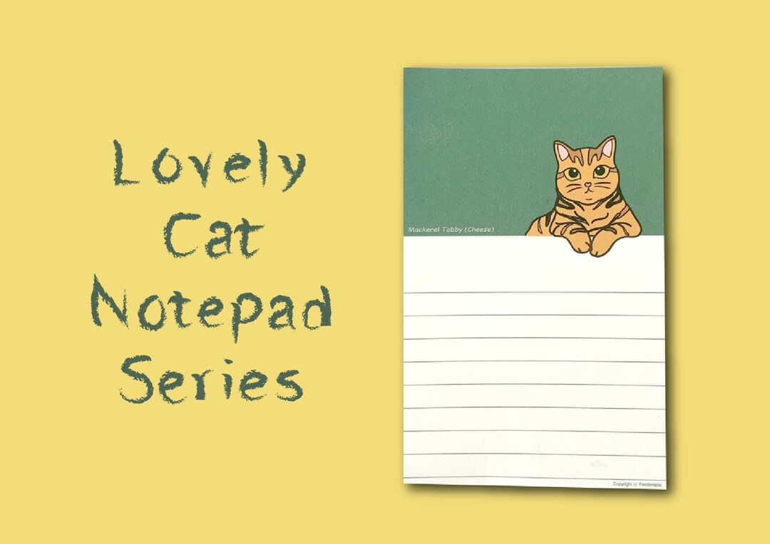 Cute Mackerel Cheese Tabby Cat Notepad - Etsy