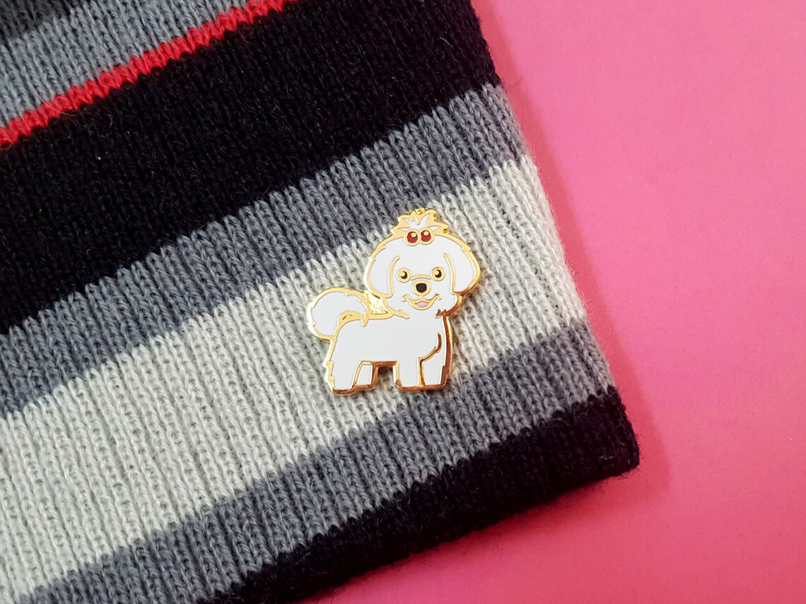 Maltese Dog Pin-badge - Etsy