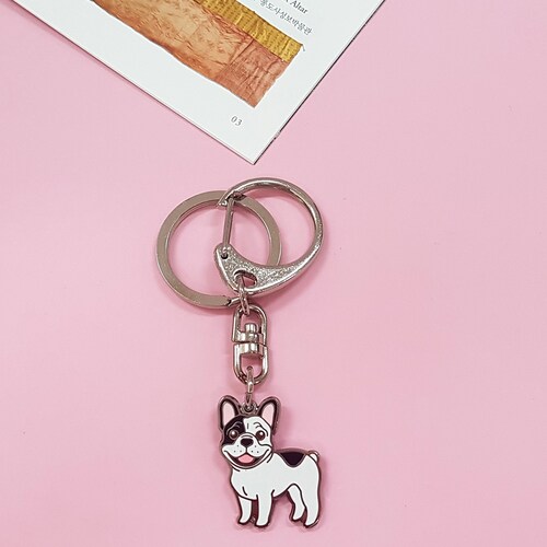 Frenchie Dog Key Fob Wristlet French Bulldogs Keychain. - Etsy