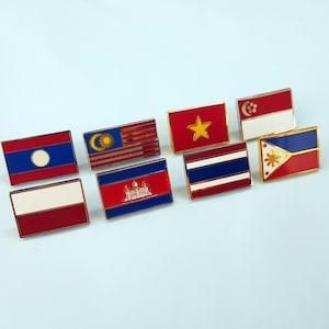 Southeast Asia Flag Pin Badge - Etsy