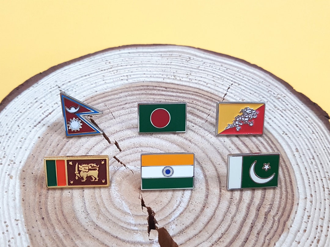 South Asia Flag Pin Badge - Etsy