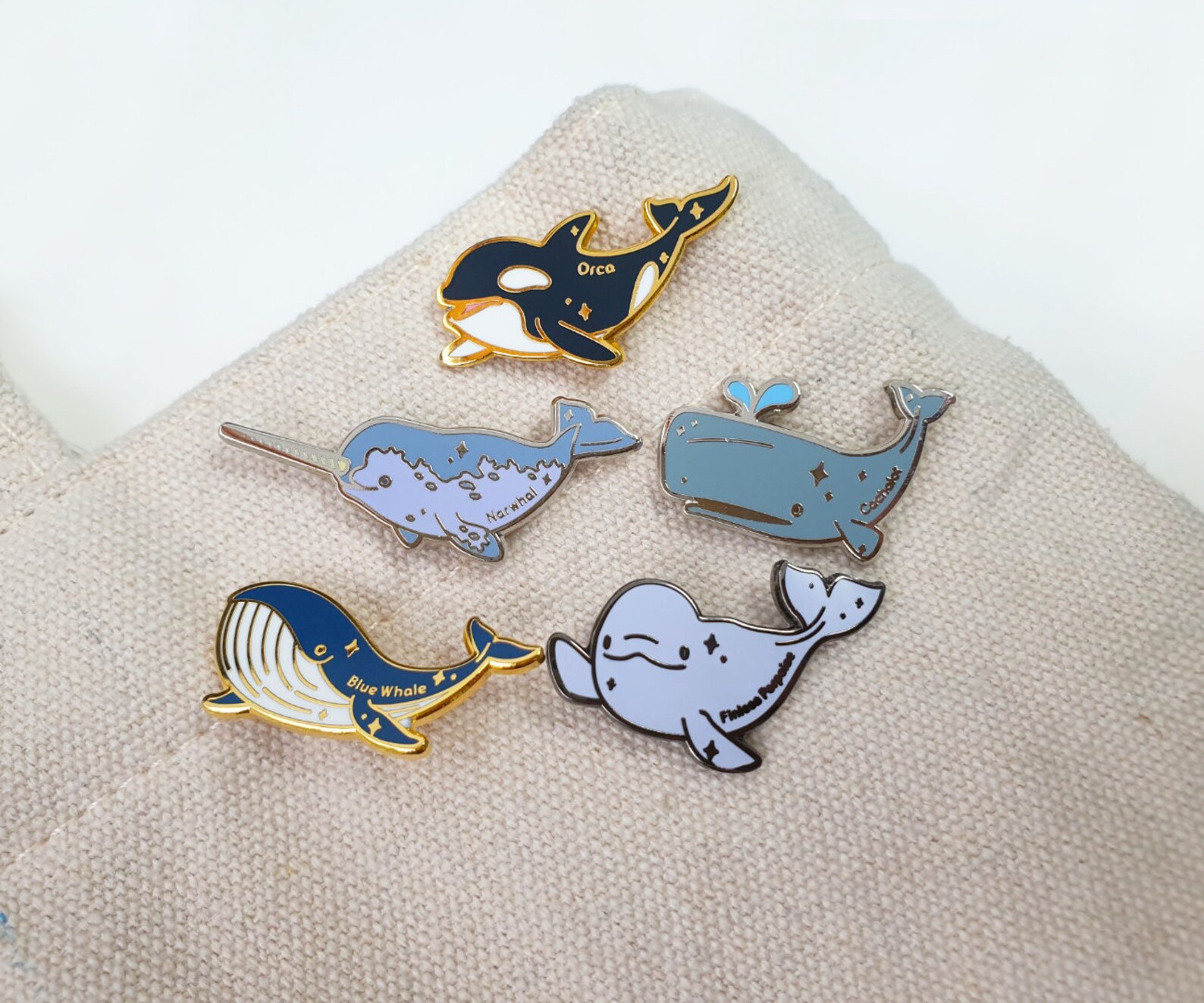 A Collection of Five Whales: Blue Whale, Orca, Finless Porpoise ...