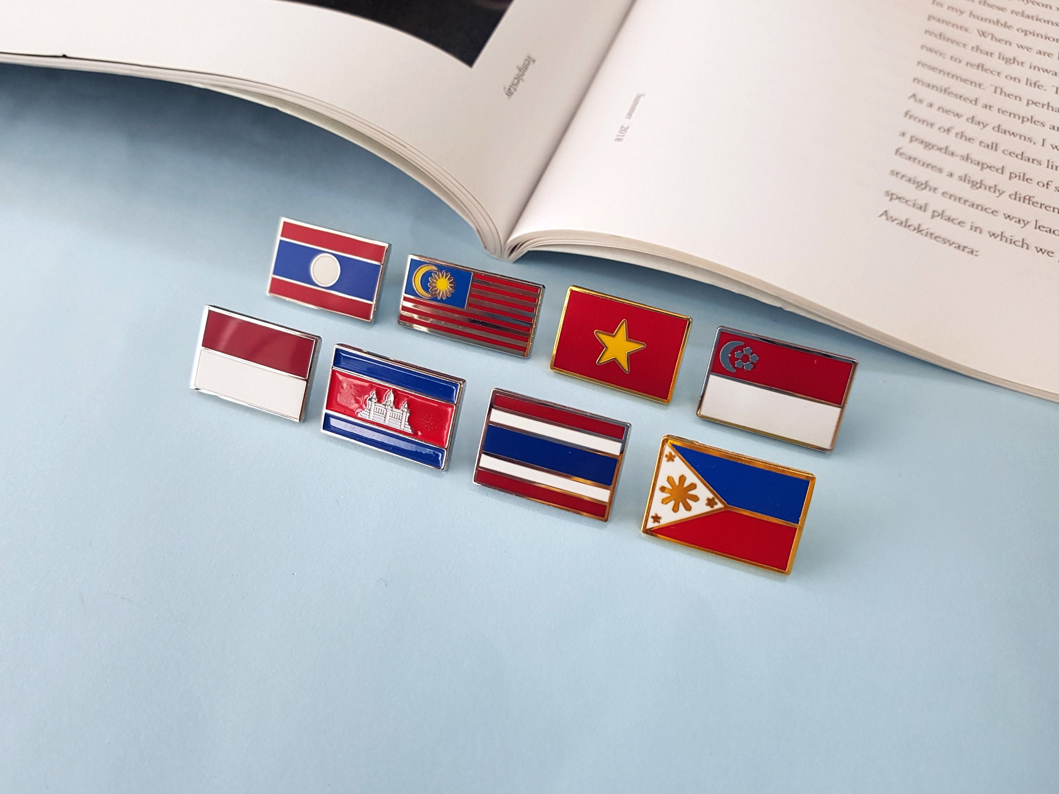 Southeast Asia Flag Pin Badge - Etsy