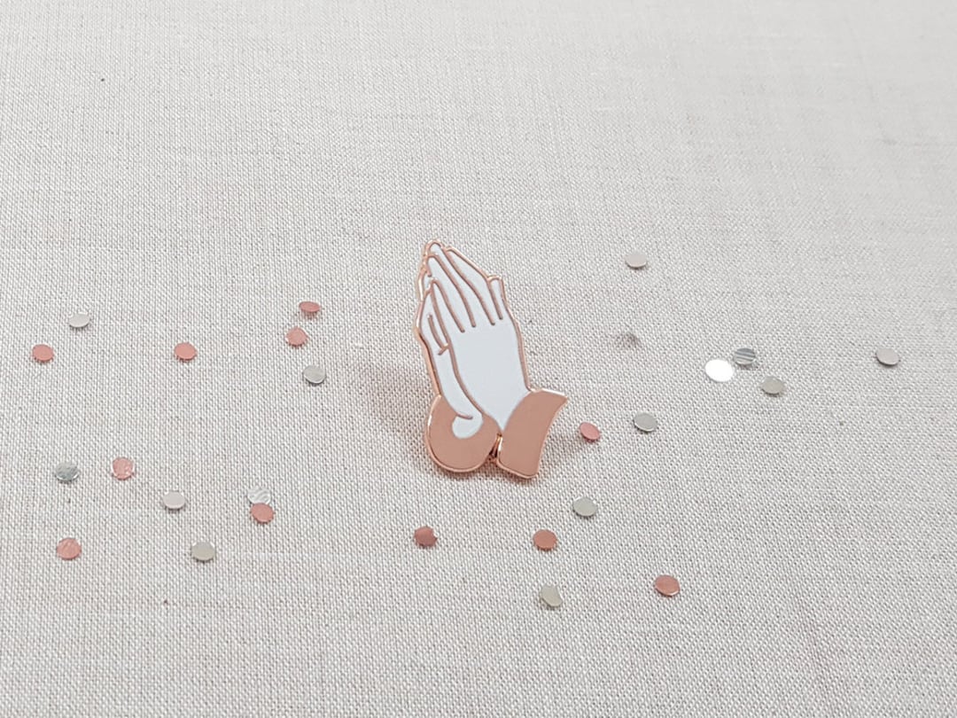Hands Joined in Prayer Pin Badge - Etsy