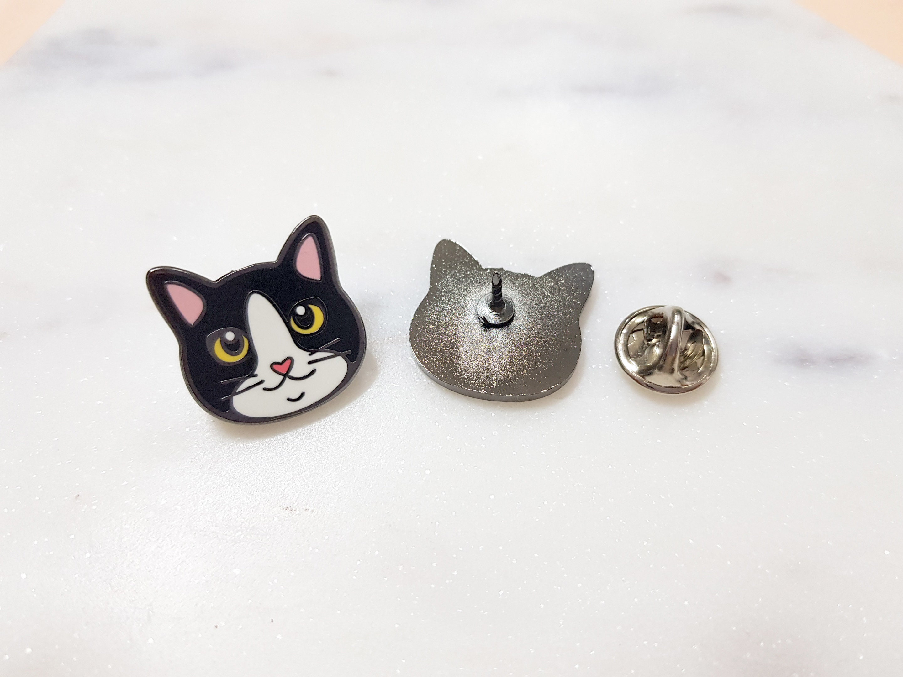 Tuxedo Cat Pin-badge - Etsy