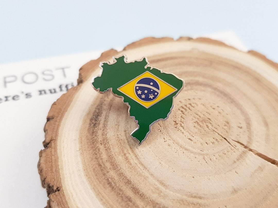 Brazil Map Pin Badge - Etsy