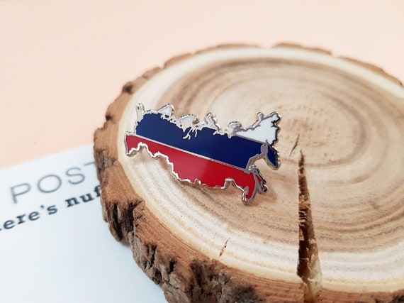 Russia Map Pin Badge | Etsy