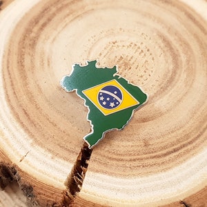 Brazil Map Pin Badge - Etsy