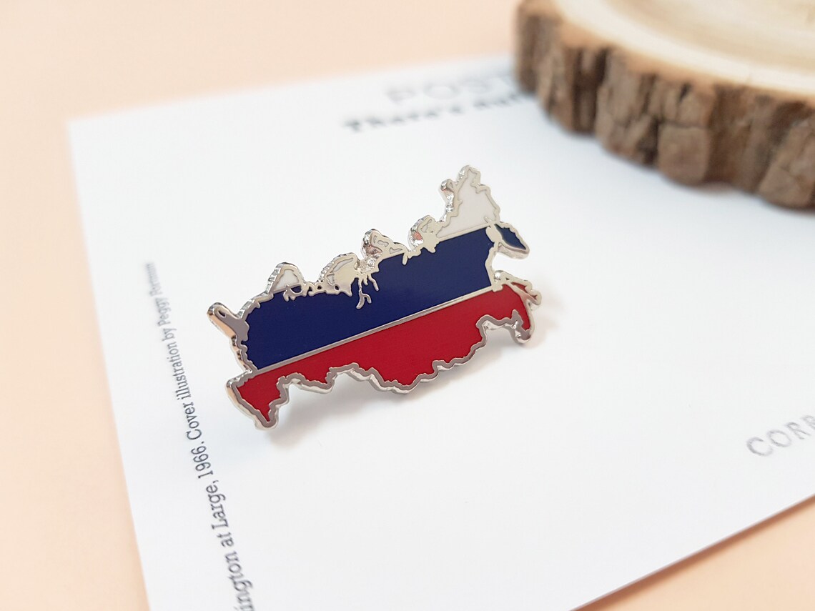 Russia Map Pin Badge | Etsy