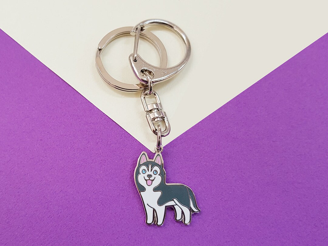 Siberian Husky Dog Keychain - Etsy