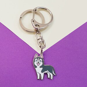 Siberian Husky Dog Keychain - Etsy