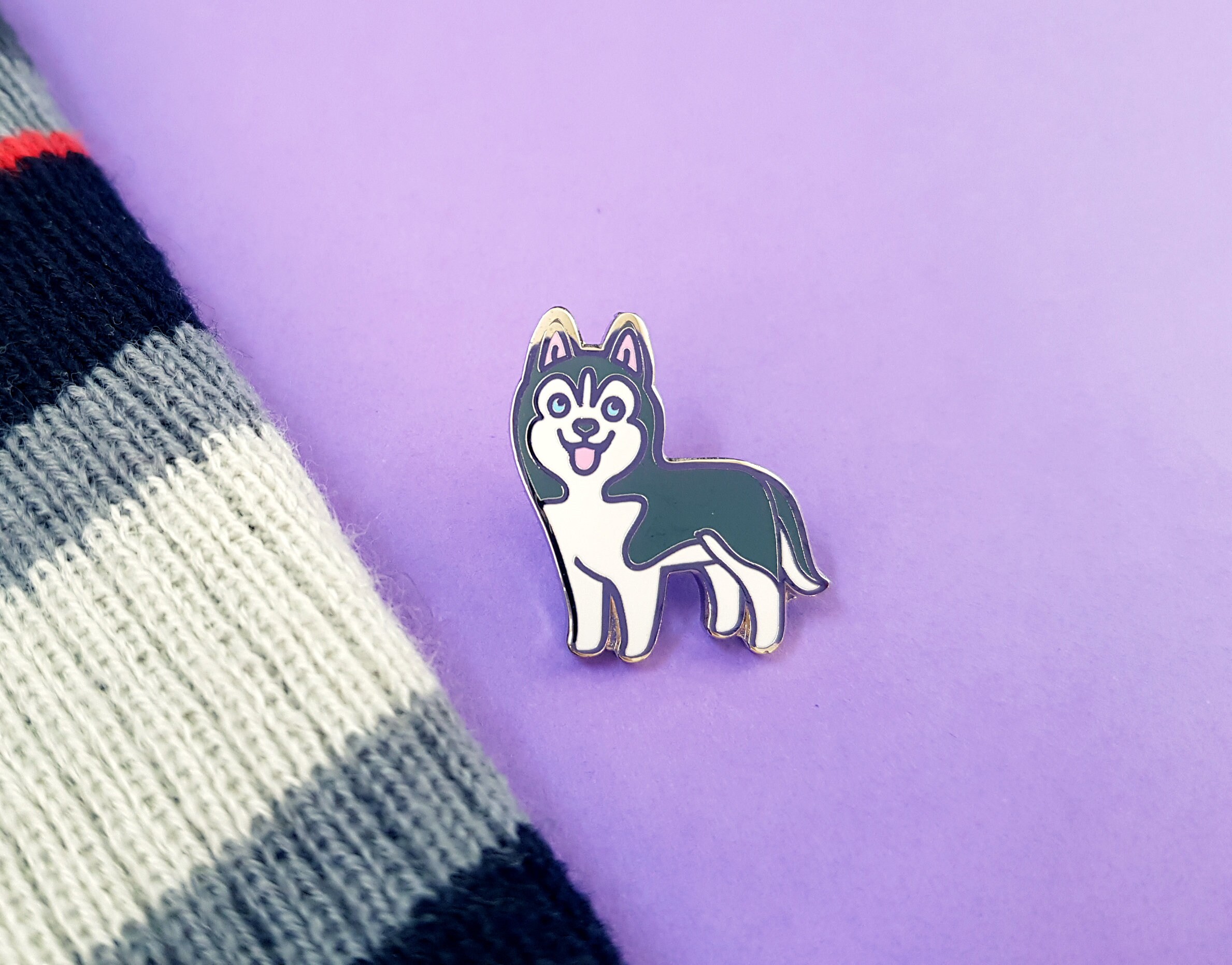 Siberian Husky Dog Pin-badge - Etsy