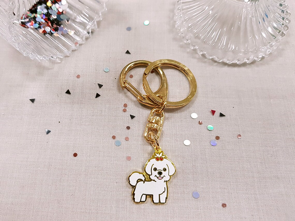 Maltese Dog Keychain - Etsy