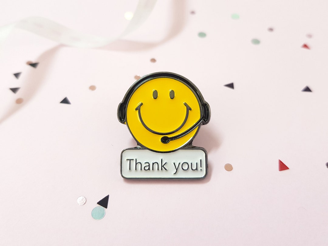 Thank You Smile Pin Badge - Etsy