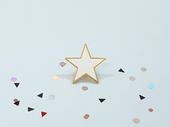 Color Star Pin-badge white - Etsy