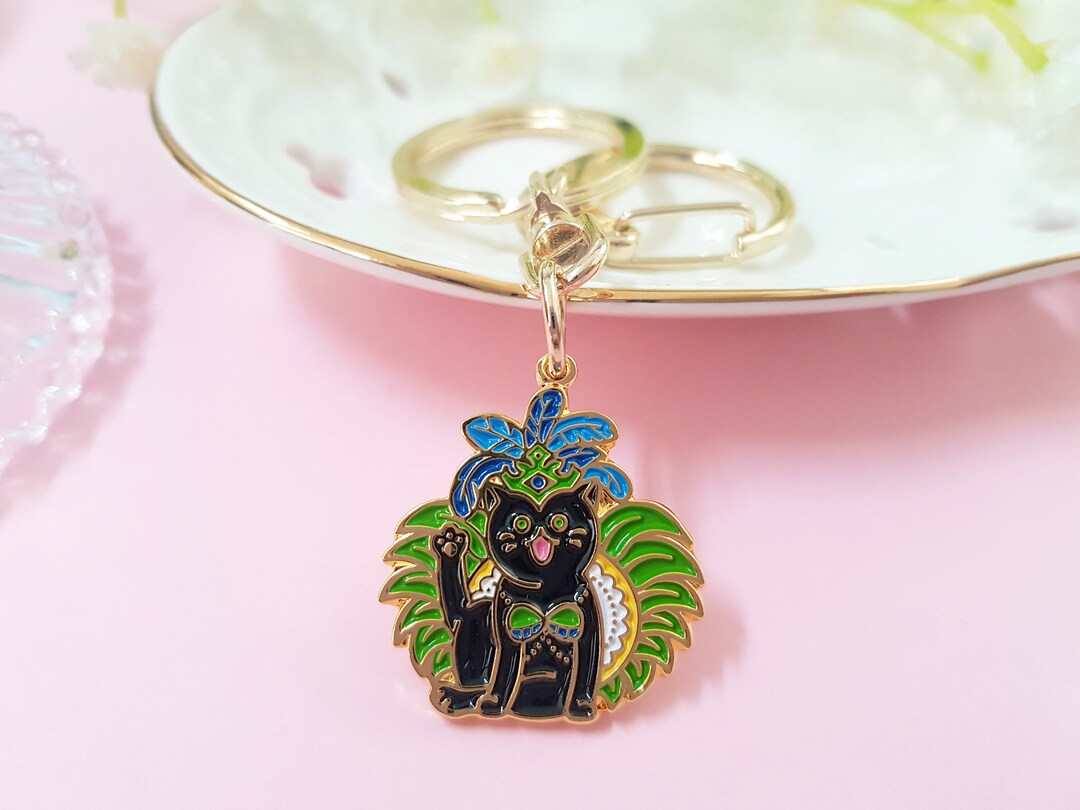Brazil Samba Cat Keychain - Etsy