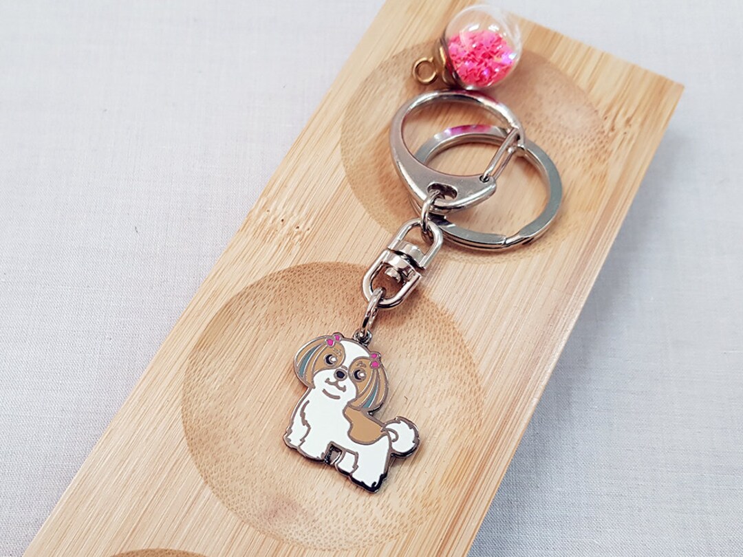 Shitzu Dog Keychain - Etsy