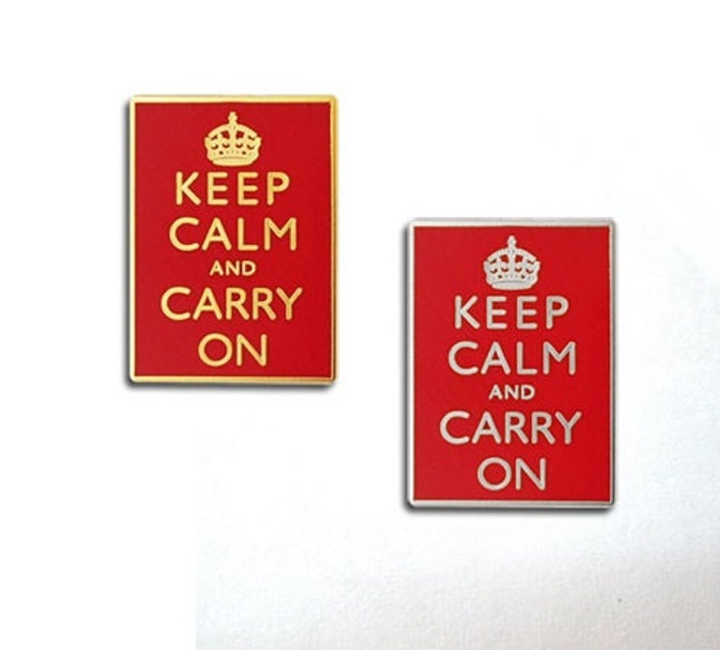 Keep Calm and Carry on Pin Badge | Etsy