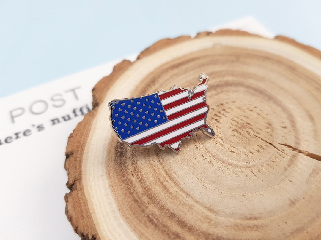 The United States Map Pin Badge - Etsy