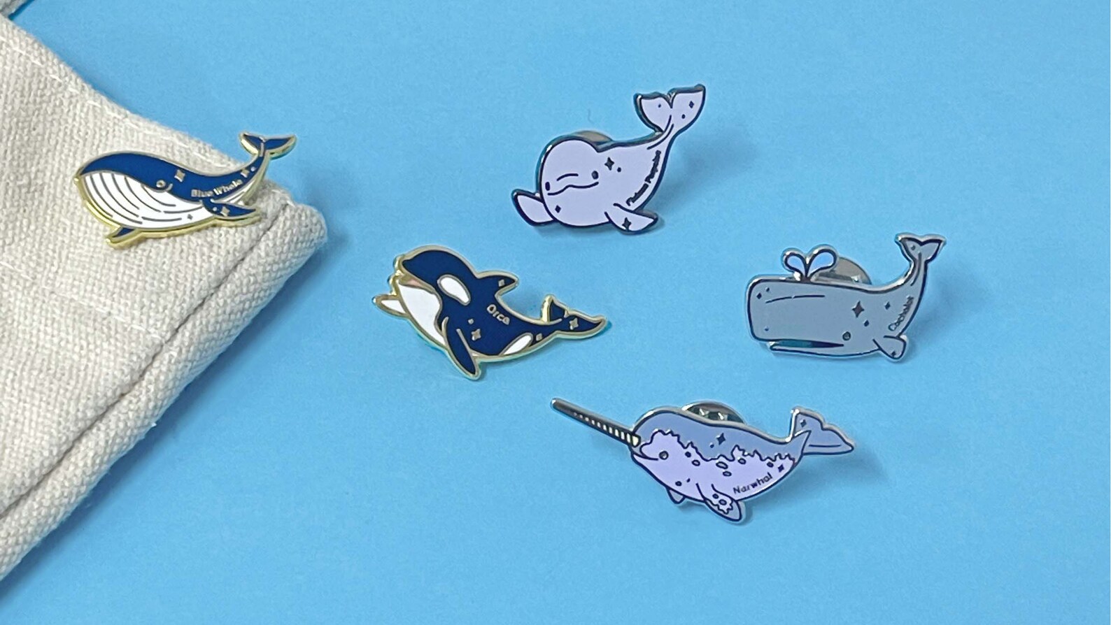 A Collection of Five Whales: Blue Whale, Orca, Finless Porpoise ...