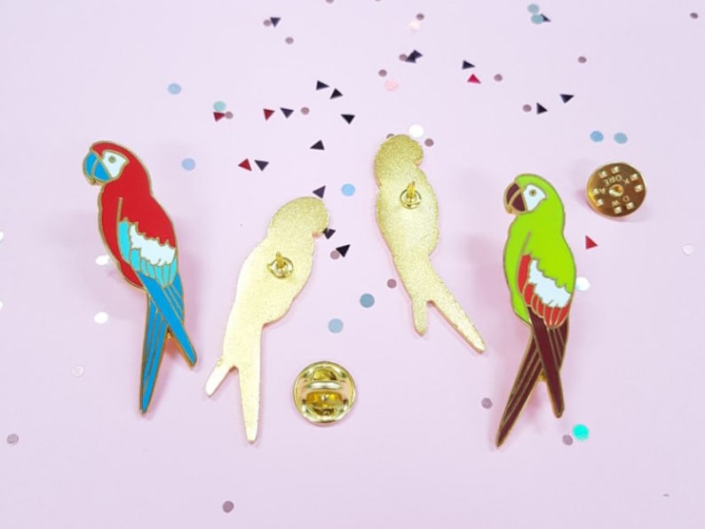 Parrot Pin Badge | Etsy