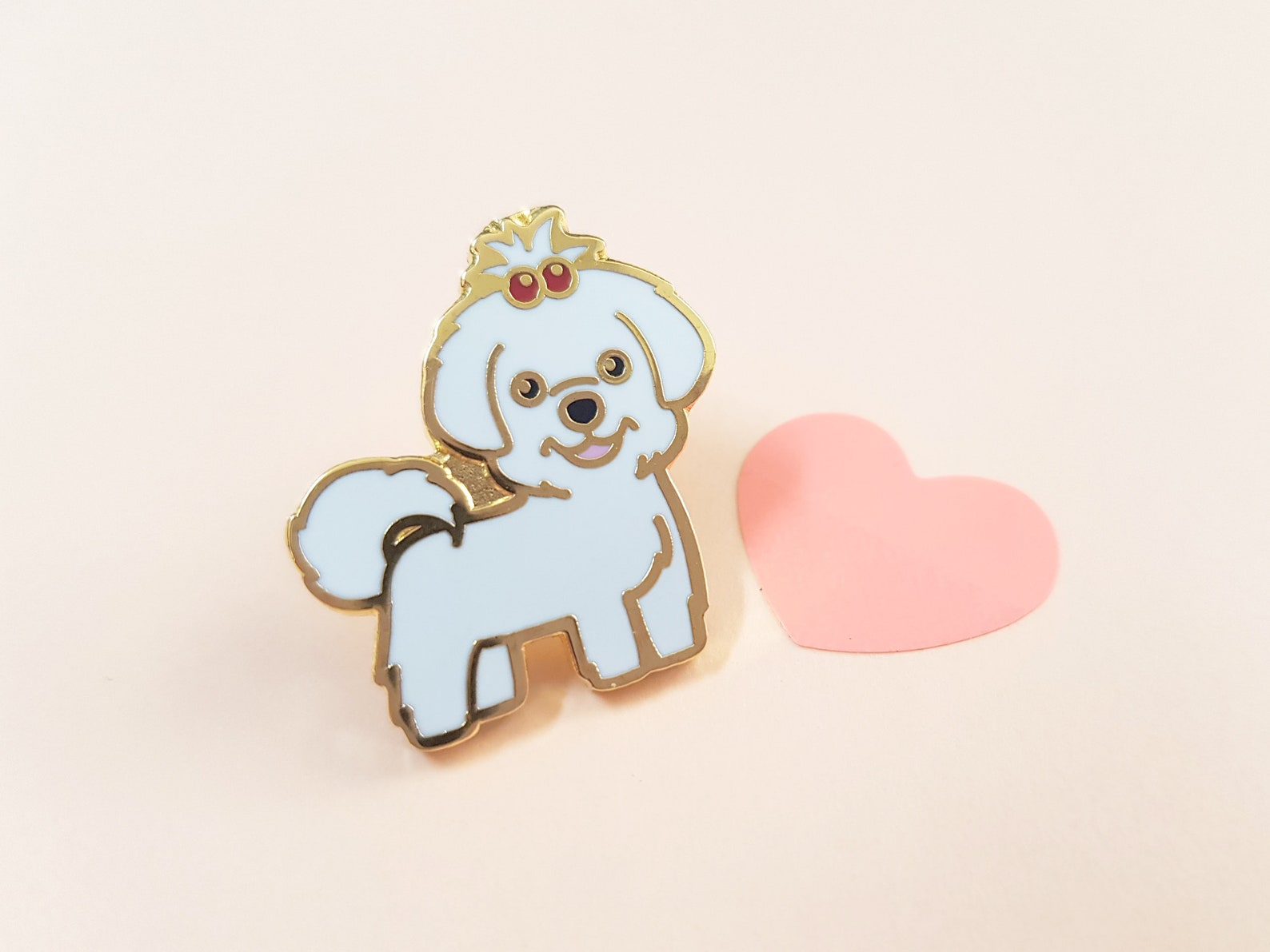 Maltese Dog Pin-badge - Etsy