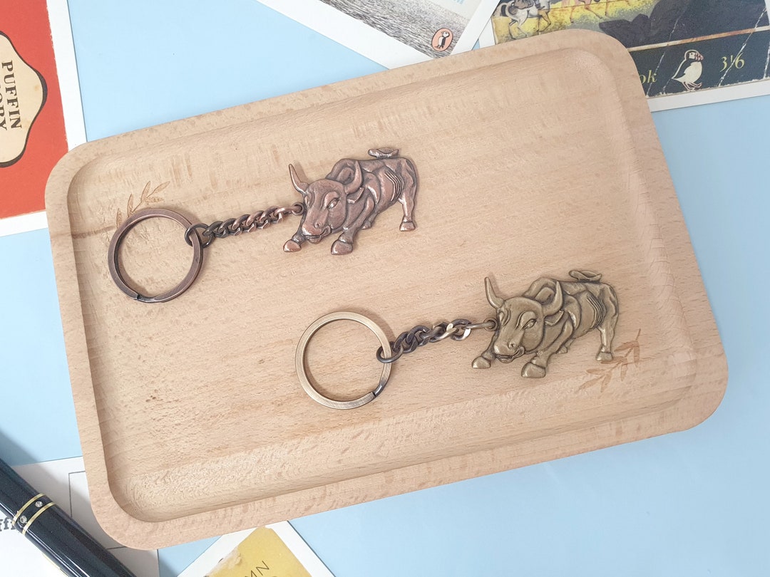 Wall Street Charging Bull Key-ring - Etsy