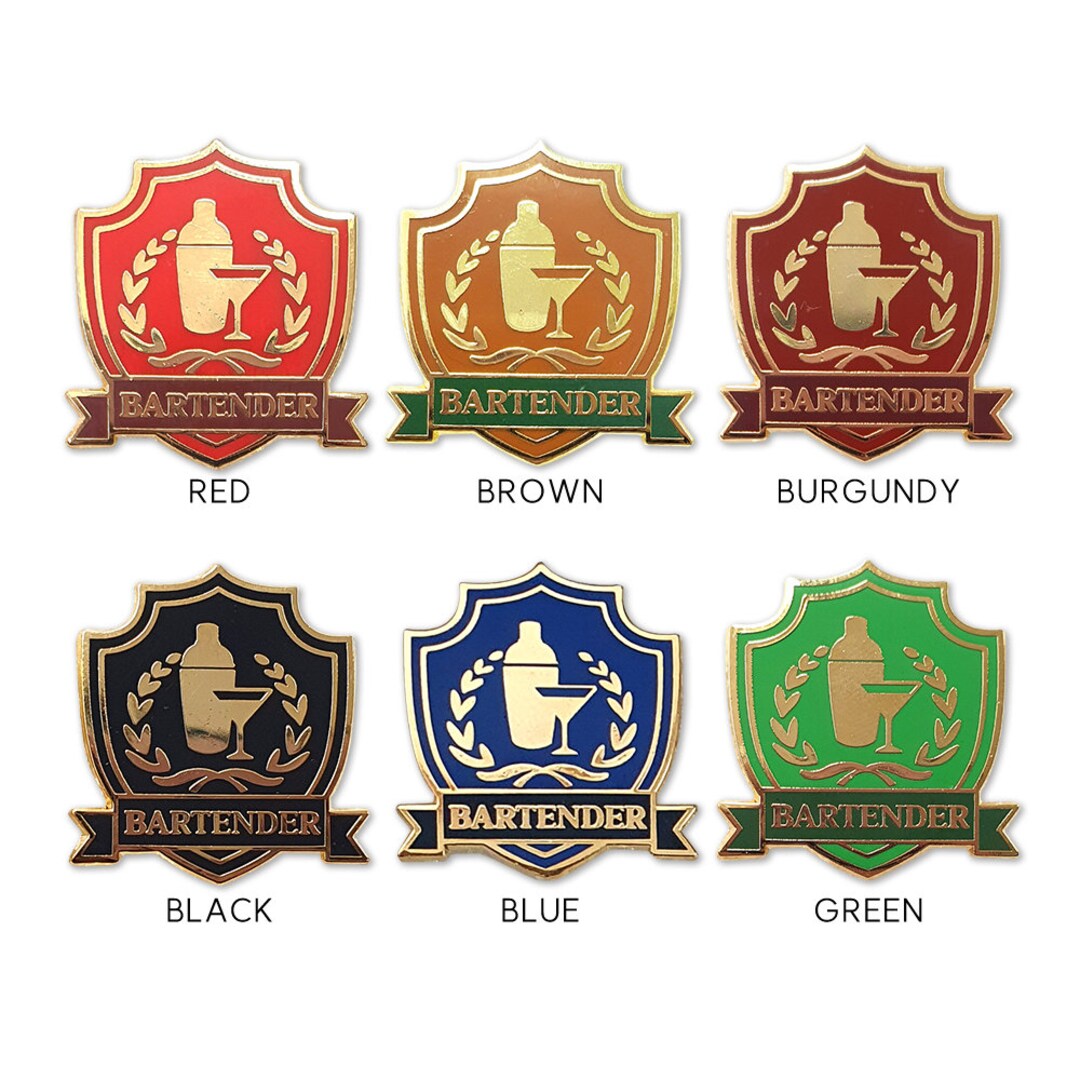 Bartender Color Pin Badge - Etsy
