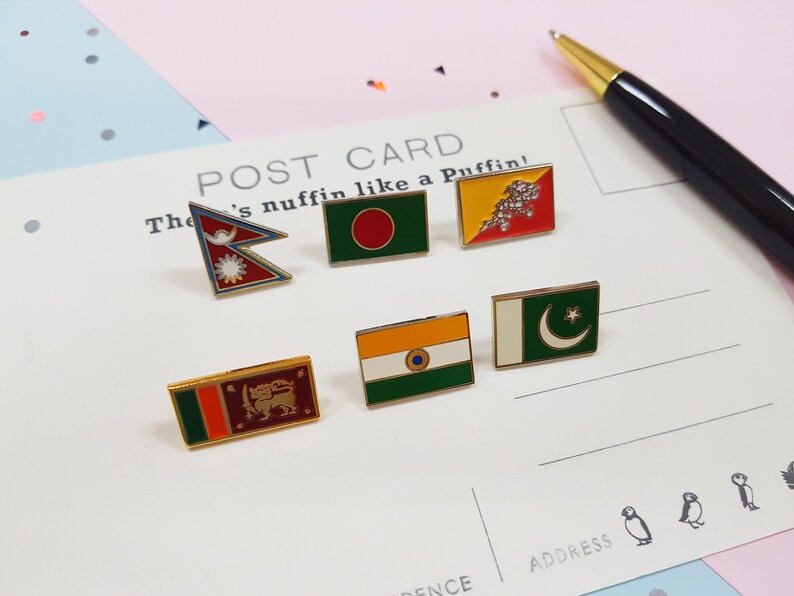 South Asia flag pin badge | Etsy