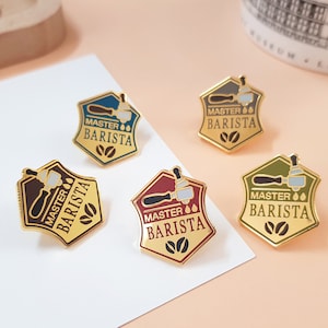 Barista Pin Badge - Etsy