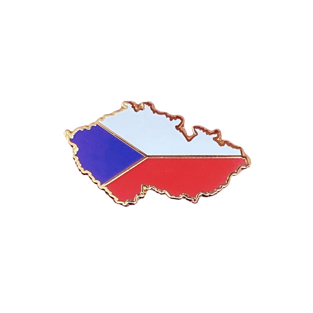 Czech Flag Map Pin Badge - Etsy