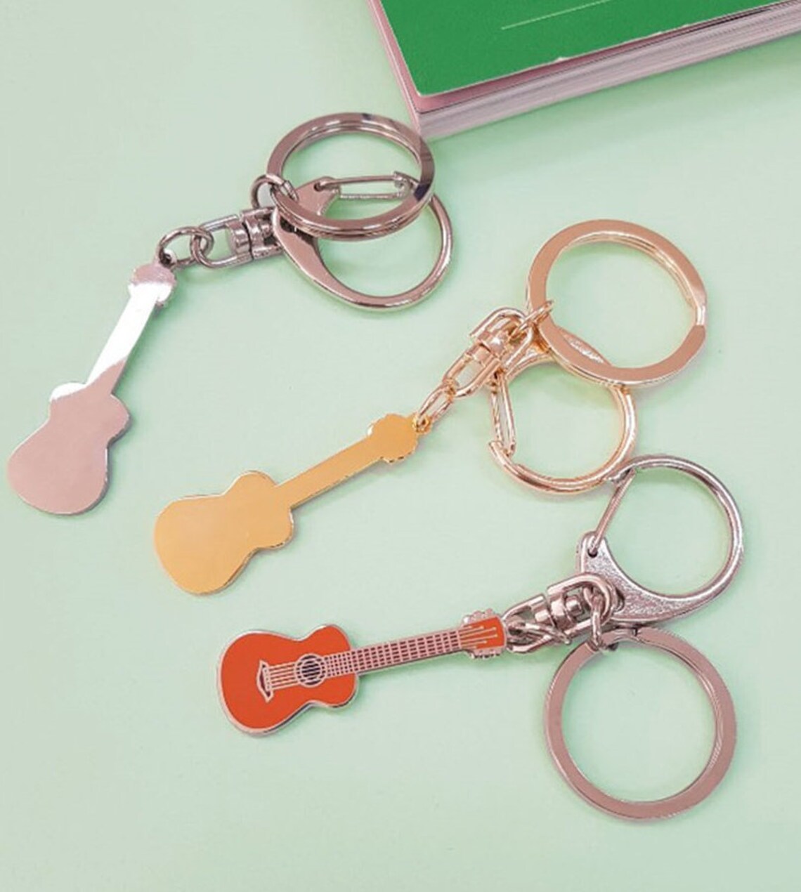 Acoustic Guitar Keychain - Etsy