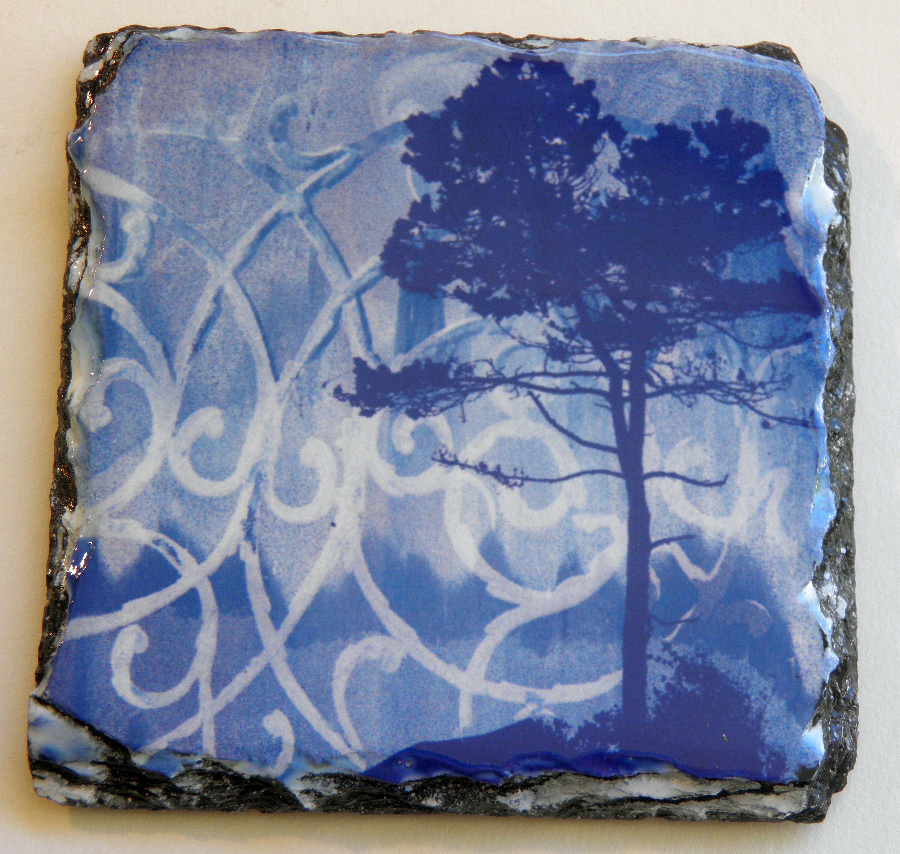 Slate Coaster With Original Tree Design - Etsy