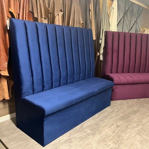 Modern Fluted High Backed Dining Kitchen / Commercial Bench Booth ...