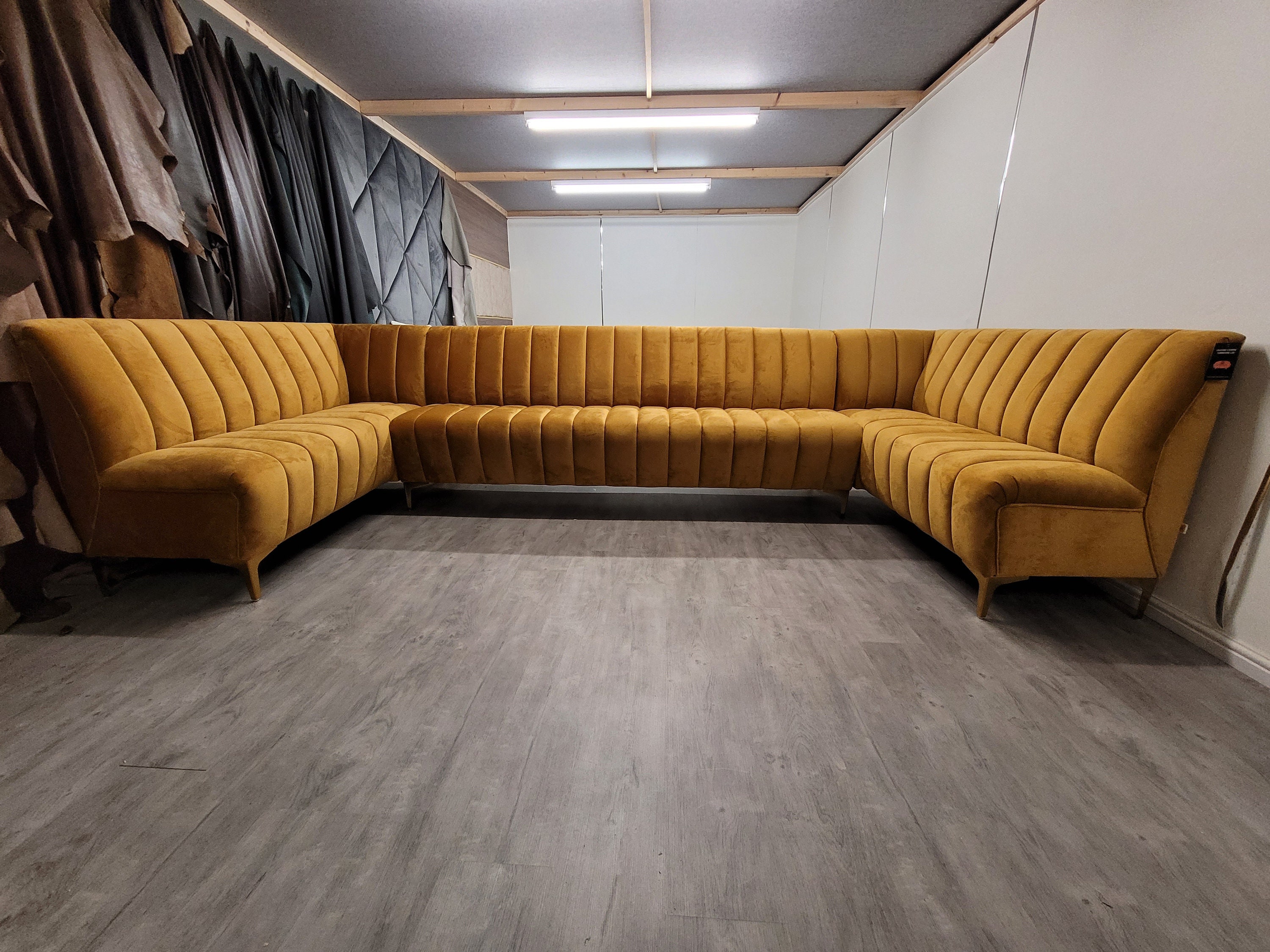 Fluted Booth Bench Seating Dining Kitchen Corner Commercial Booth Bench ...