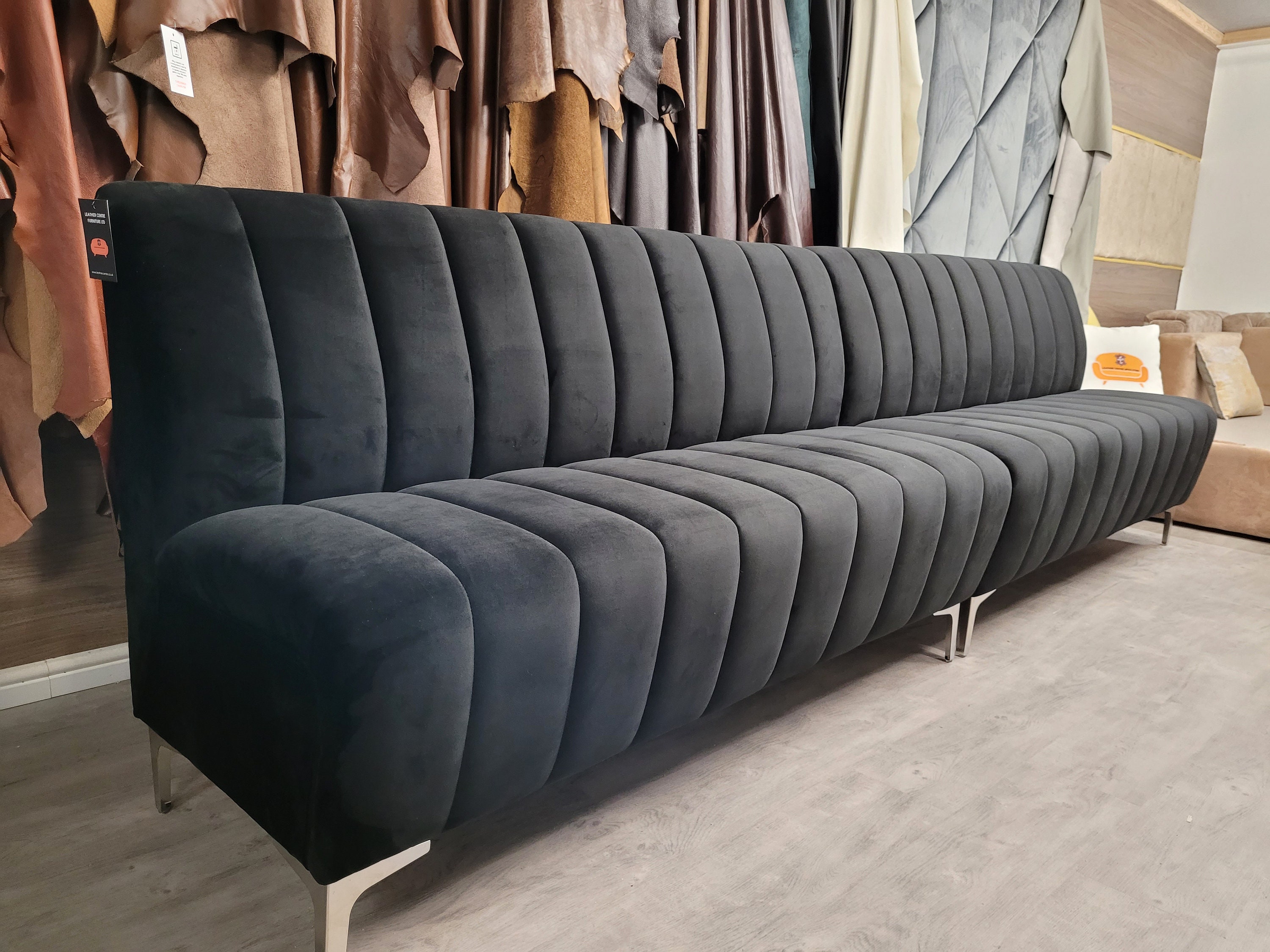 Bespoke Fluted Kitchen Bench, Seating Booth, Modern Dining Banquette ...