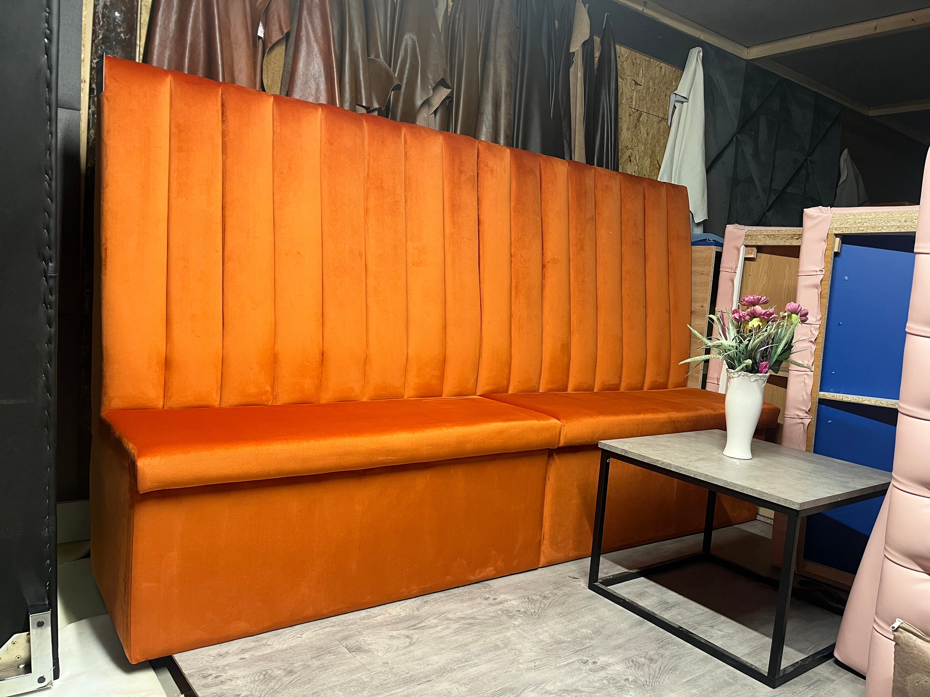 Modern Fluted High Backed Dining Kitchen / Commercial Bench - Etsy UK