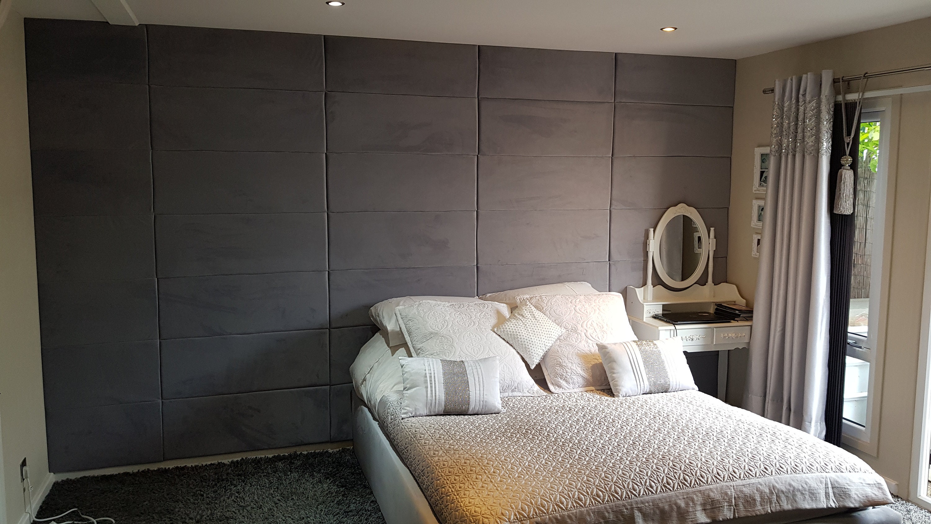 Bespoke Custom Made Upholstered Wall Panels UK Double Bed, Bespoke ...
