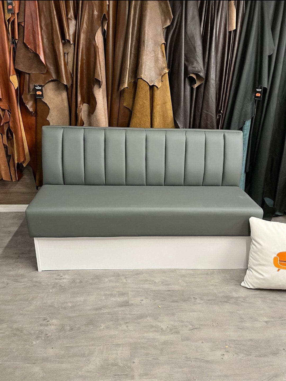 Bespoke Upholstered Modern Fluted Back Bench, for Home and Business ...