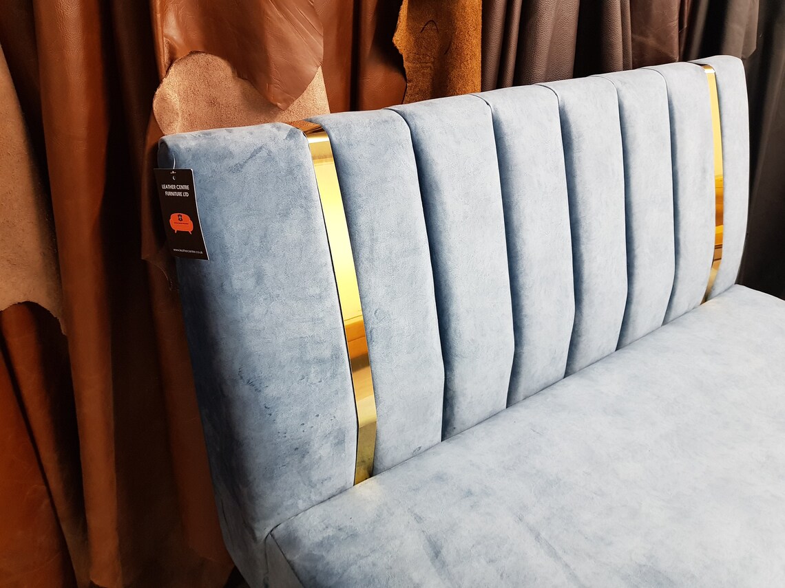 Fluted Banquette Booth Seating With Gold or Silver Strips - Etsy UK