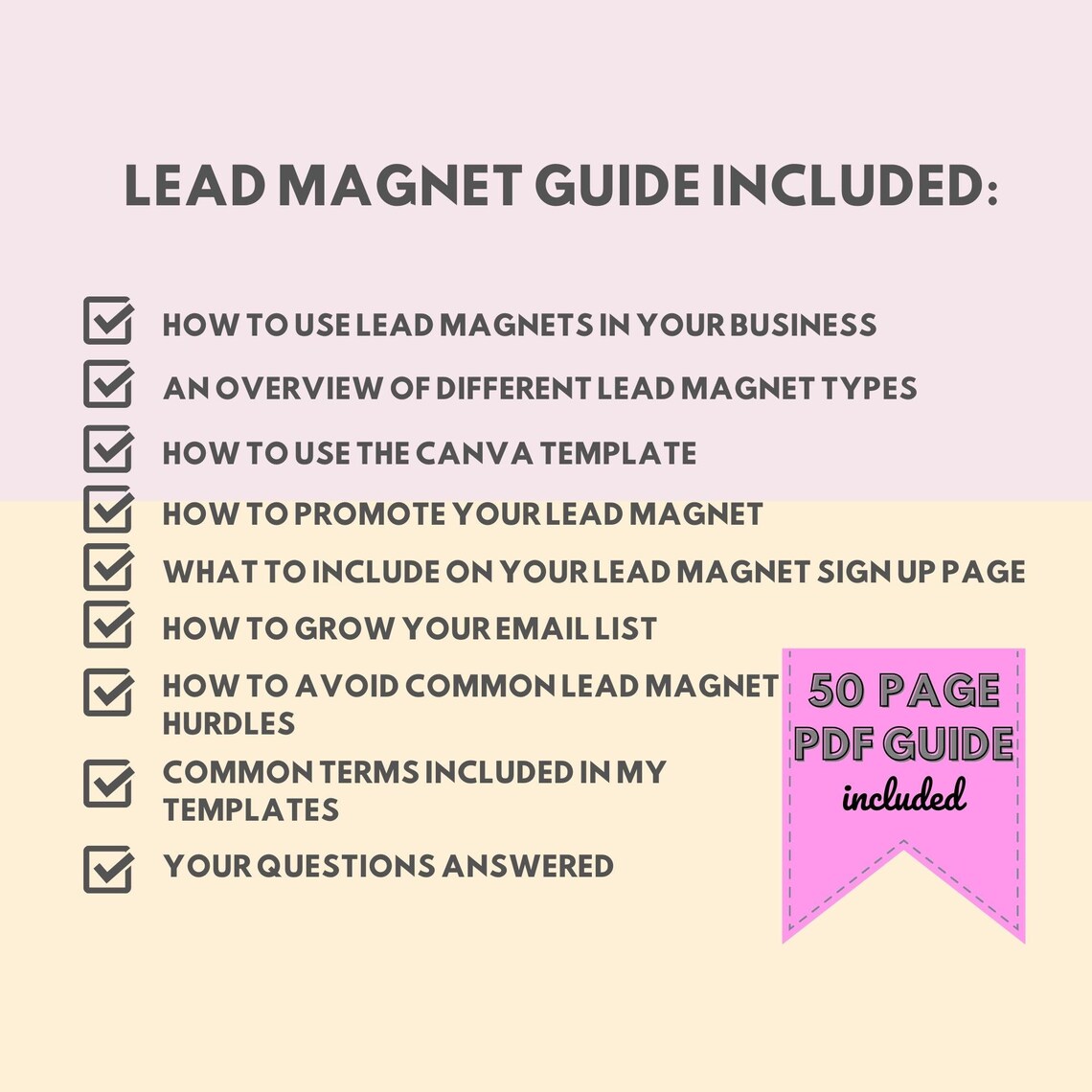 Checklist Lead Magnet Template and Guide I Opt-in Canva | Etsy