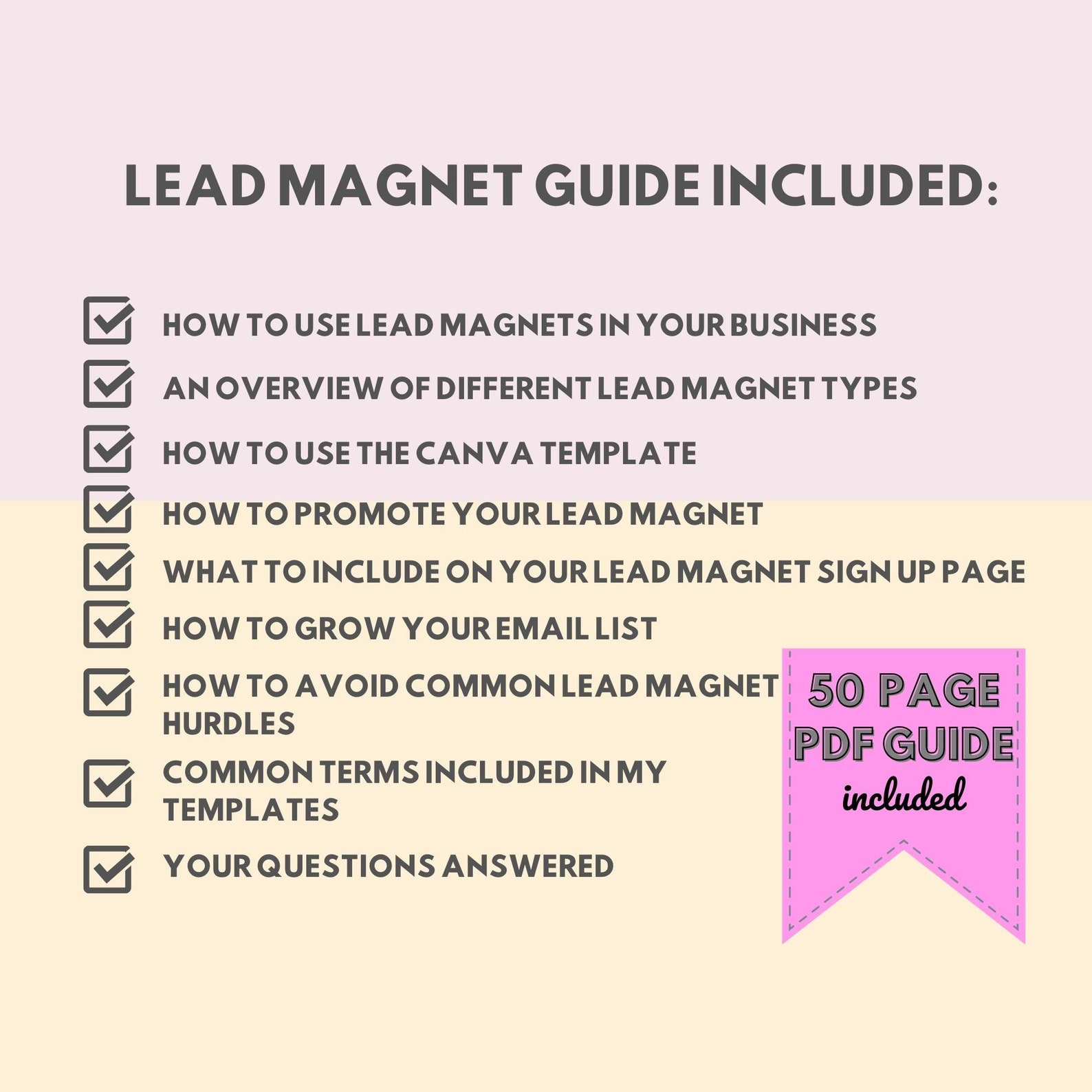 Checklist Lead Magnet Template and Guide I Opt-in Canva | Etsy