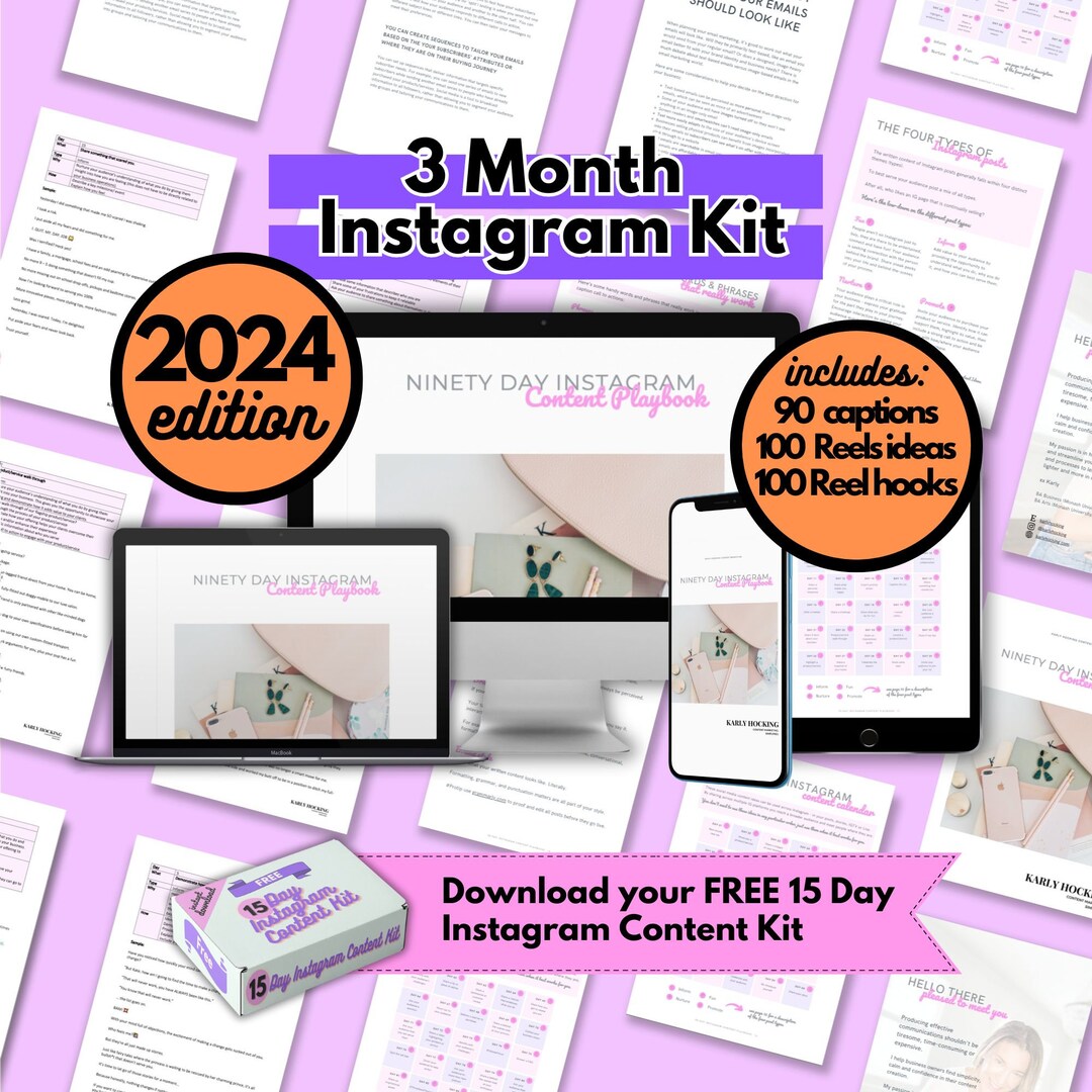 3 Month Instagram Kit for Small Business 2024 Instagram Templates ...