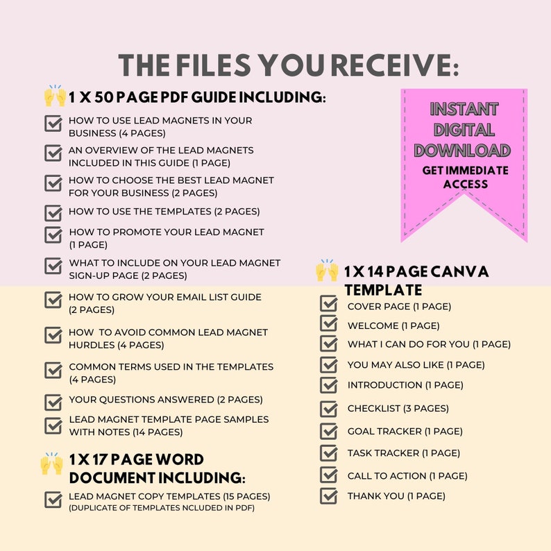Checklist Lead Magnet Template and Guide I Opt-in Canva Template I Lead ...