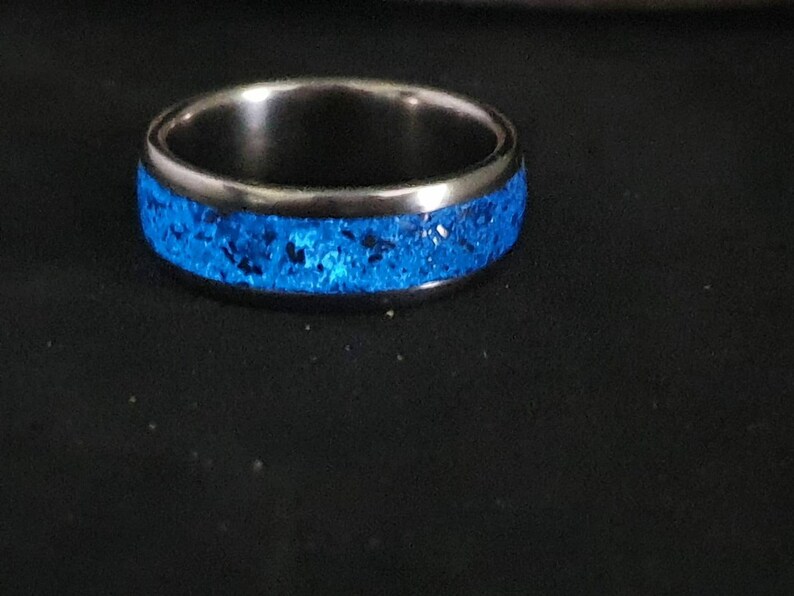 Titanium Cosmic Dust Glow Ring Space Ring Glow Ring | Etsy