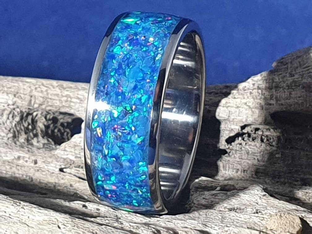 Titanium Opal Glow Ring. Ocean Glow Mix Titanium Opal Glow | Etsy