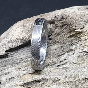 Dense Twist Pattern Damascus Stainless Steel Wedding Ring - Etsy