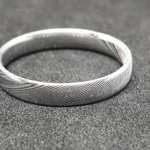 Dense Twist Pattern Damascus Stainless Steel Wedding Ring - Etsy